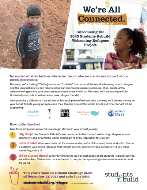 Welcoming Refugee Project - Student Overview Sheet | Students Rebuild
