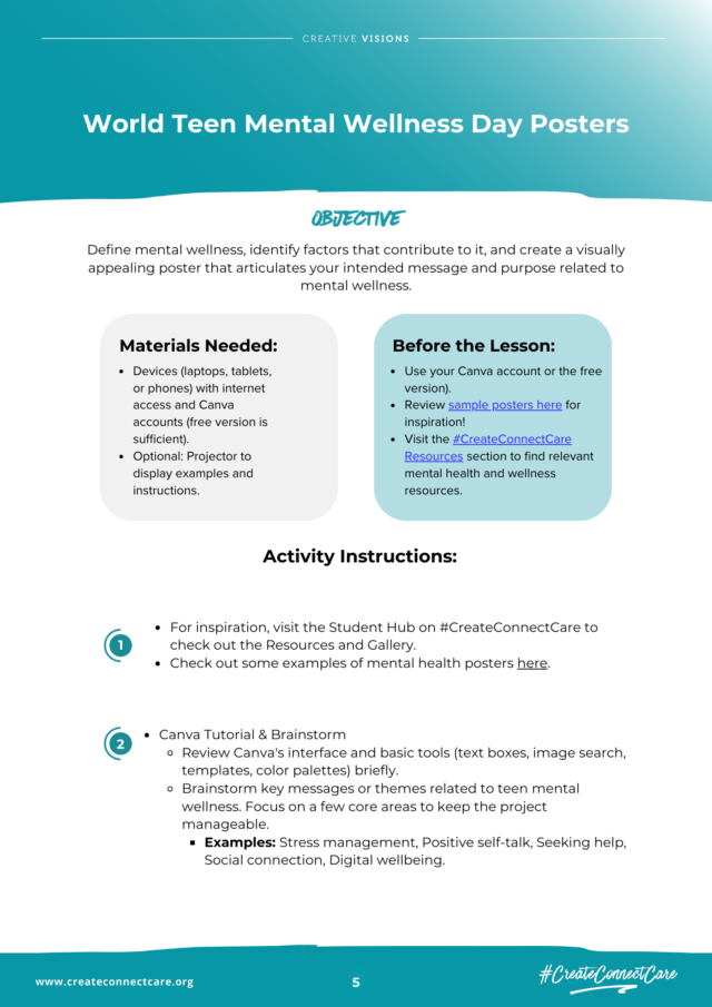 World Teen Mental Wellness Day | #CreateConnectCare