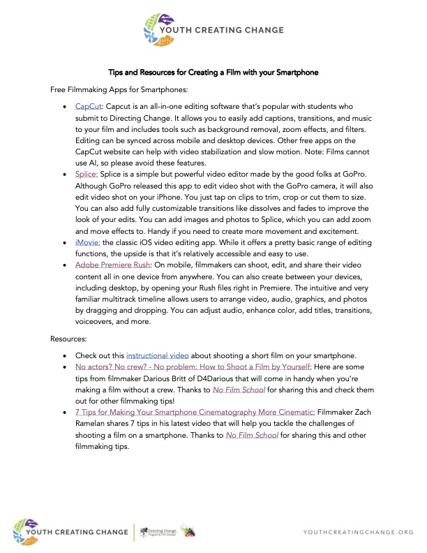 Tips and Resources for Creating a Film with your Smartphone | # ...