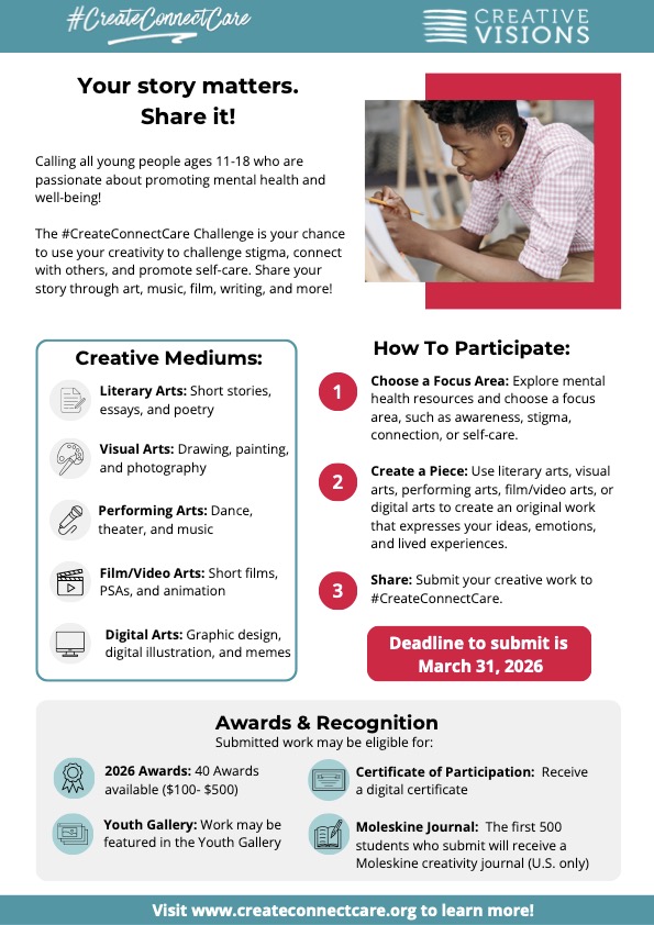 #CreateConnectCare Challenge Student Flyer | #CreateConnectCare